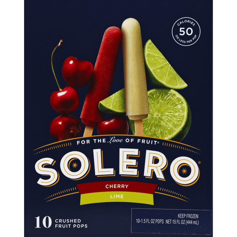 Solero Fruit Pops, Cherry/Lime, Crushed (10 each) - Instacart