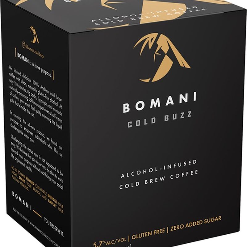 BOMANI Cold Buzz Alcohol-Infused Cold Brew Coffee - Original (4 fl oz ...