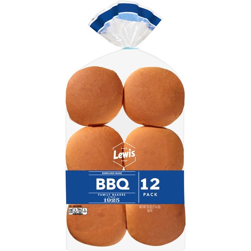 Lewis Bakeries Hamburger Lewis Bake Shop Hamburger Buns (20 oz ...