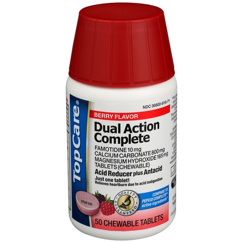 TopCare Dual Action Complete Famotidine 10 Mg, Calcium Carbonate 800 Mg ...
