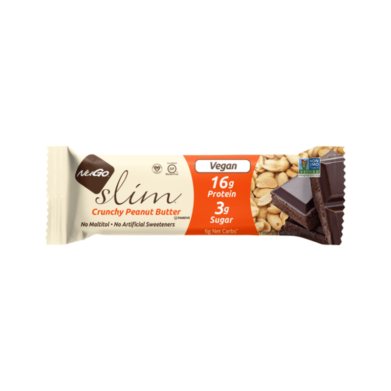 NuGo Slim Peanut Butter, Gluten Free, Low Sugar, Vegan Protein Bar (1. ...