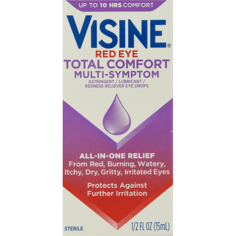 Visine Red Eye Total Comfort Multi-Symptom Astringent, Lubricant And ...