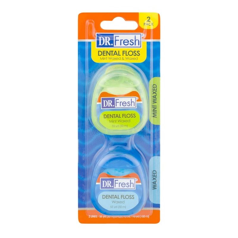 DR. Fresh Dental Floss Mint Waxed & Waxed - 2 PK (2 ct) - Instacart