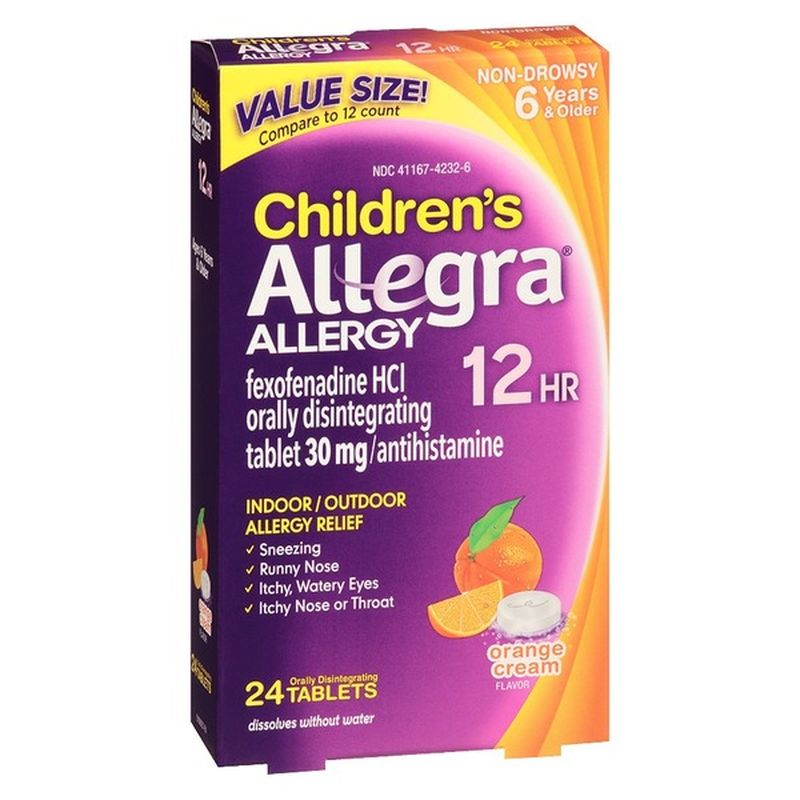 Allegra Allergy Orange Cream Disintegrating Tablets (24 each) - Instacart