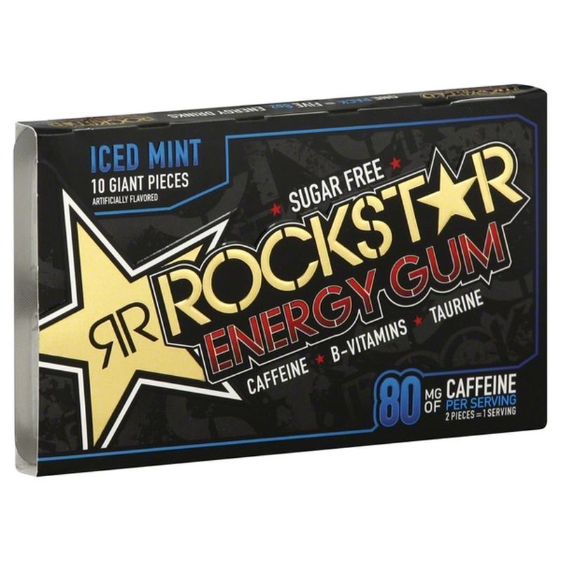 Rockstar Energy Gum, Sugar Free, Iced Mint (10 each) - Instacart