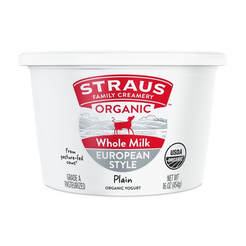 Straus Family Creamery Organic Whole Milk European Style Plain Yogurt ...