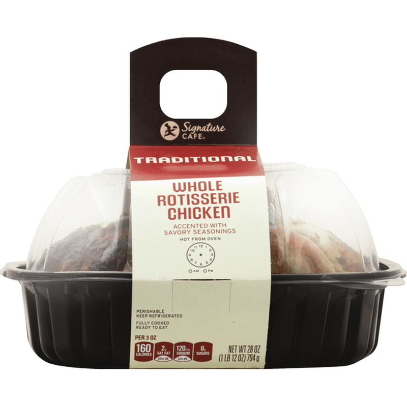 Signature Cafe Rotisserie Chicken, Whole, Traditional (28 oz) - Instacart