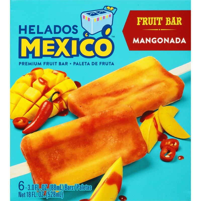 Helados Mexico Fruit Bars, Premium, Mangonada (3 fl oz) - Instacart