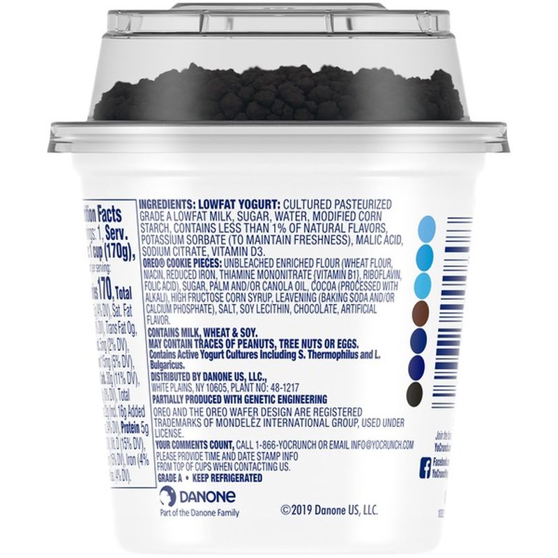 YoCrunch Cookies n Cream Lowfat Yogurt with Oreo Cookie Pieces (6 oz ...