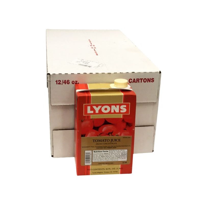 Lyons Case Of Lyons Ready To Serve 100% Tomato Juice (46 oz) - Instacart