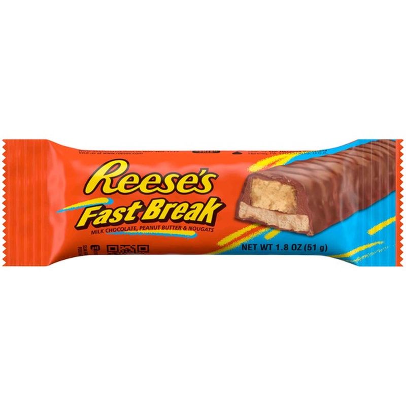 Reese's Milk Chocolate, Peanut Butter & Nougat, Fast Break (1.8 oz ...