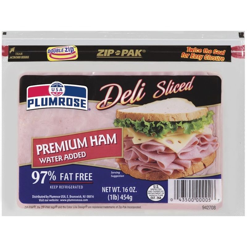 Plumrose Premium Sliced Ham 97% Fat Free Sliced Ham (16 oz) - Instacart