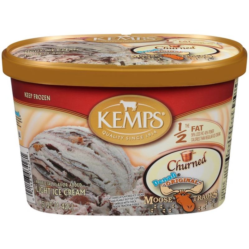 Kemps Churned Denali Original Moose Tracks Light Ice Cream 1 5 Qt