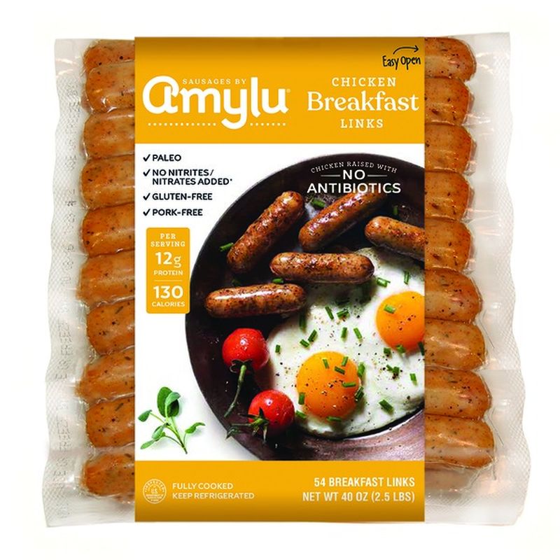Amylu Foods Inc Antibiotic Free Chicken Breakfast Sausage Links 54 Ct Instacart