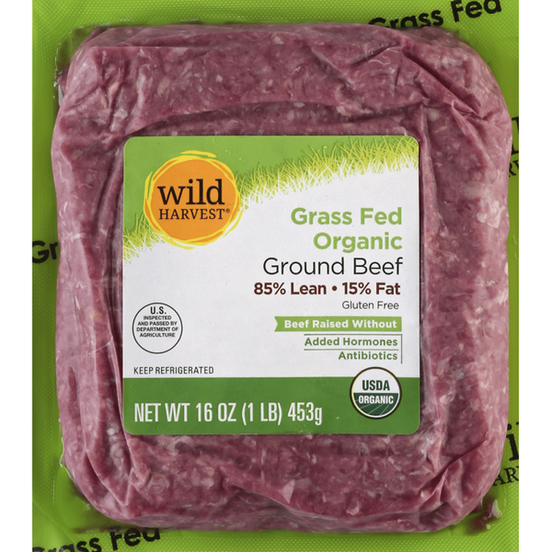 Wild Harvest Beef, Ground, Grass Fed, 85% Lean/15% Fat (16 oz) - Instacart
