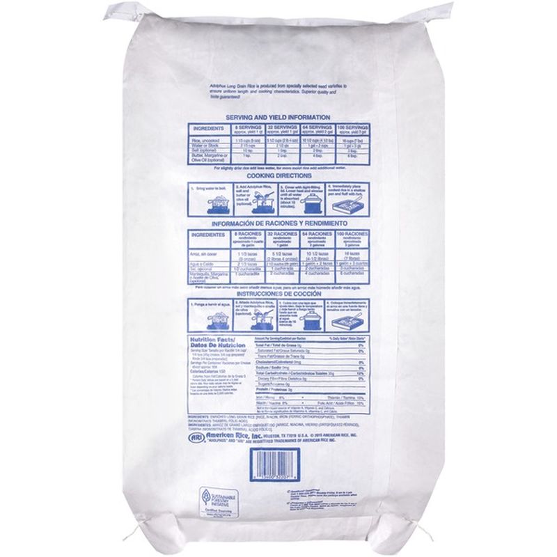 Adolphus Long Grain Enriched Rice (50 lb) - Instacart