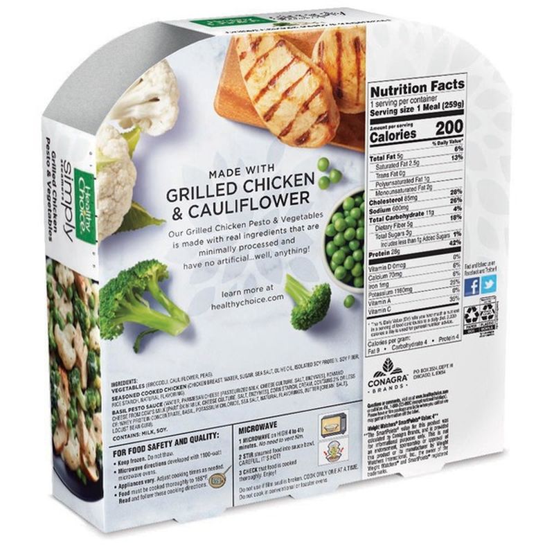 Healthy Choice Pesto Chicken With Vegetables 915 Oz From Safeway Instacart