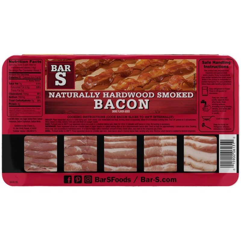 Bar-S Naturally Hardwood Smoked Bacon (12 oz) - Instacart