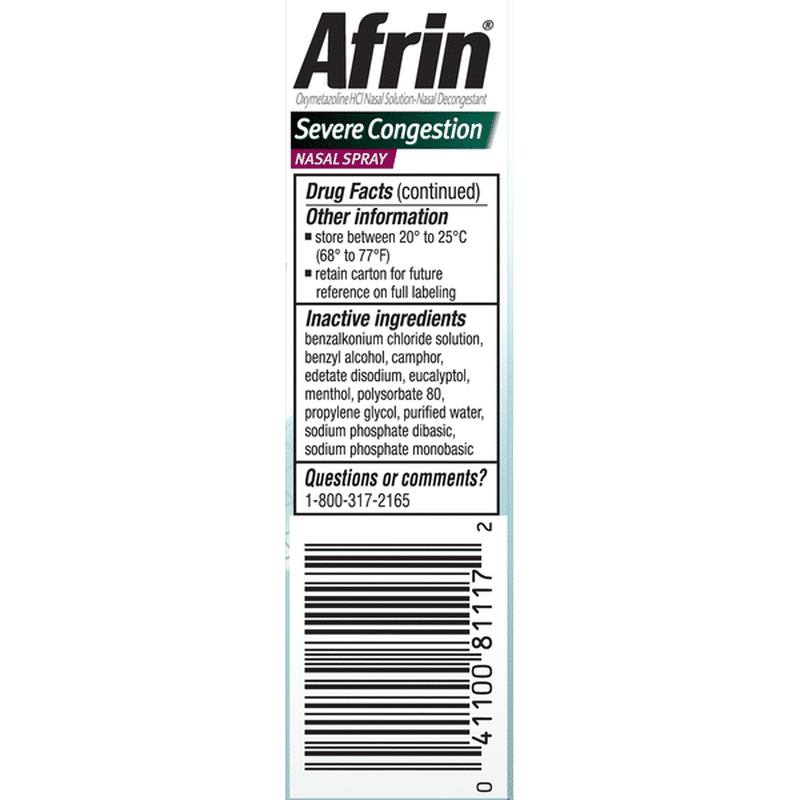 Afrin Severe Congestion, Nasal Spray (0.5 fl oz) - Instacart