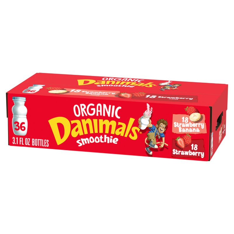 Danimals Organic Strawberry & Strawberry Banana Variety Pack Smoothies ...