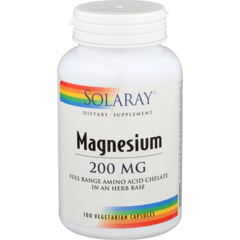Solaray Magnesium 200 Mg Amino Acid Chelate Dietary Supplement Vegcaps ...