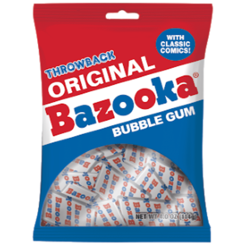 Bazooka Original Flavor Bubble Gum, Individually Wrapped, 4oz bag (4 oz ...