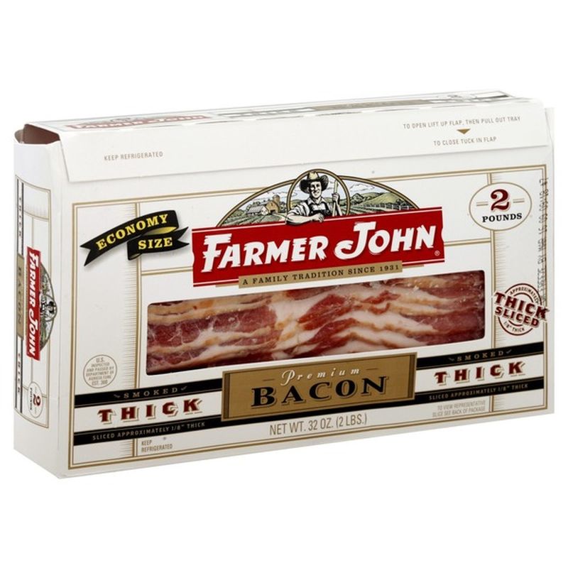 Farmer John Bacon, Smoked, Thick (32 oz) - Instacart