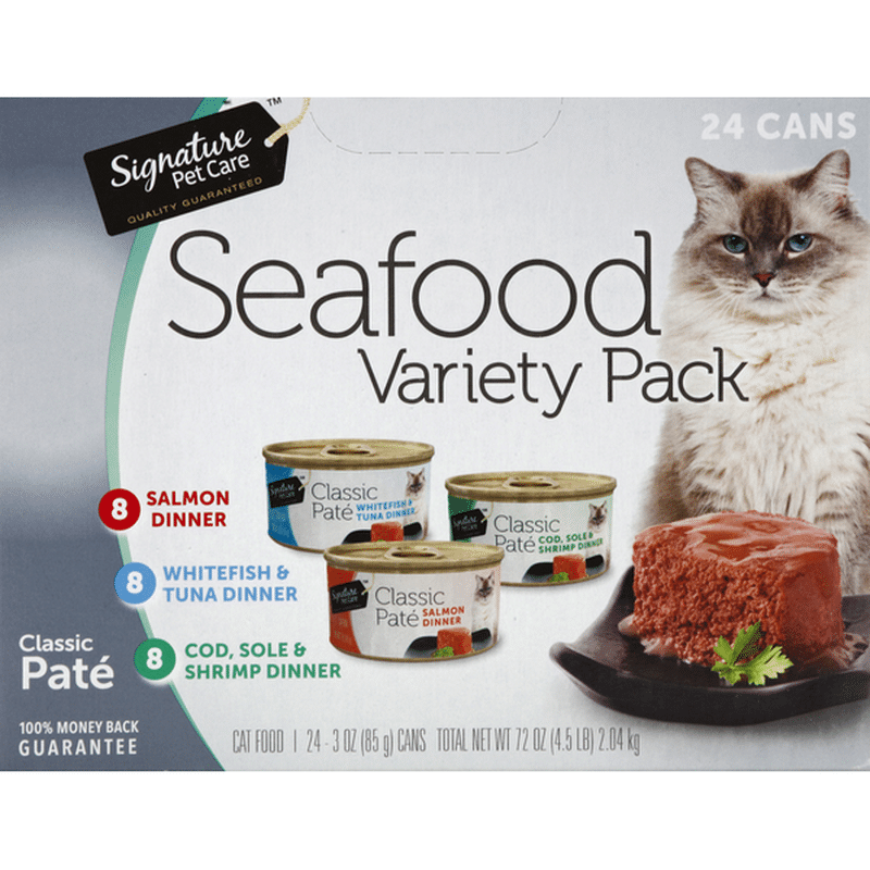 Signature Cat Food, Classic Pate, Seafood Variety Pack (24 each ...