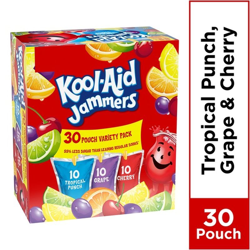 Kool-Aid Jammers Flavored Drink Variety Pack Tropical Punch, Grape ...