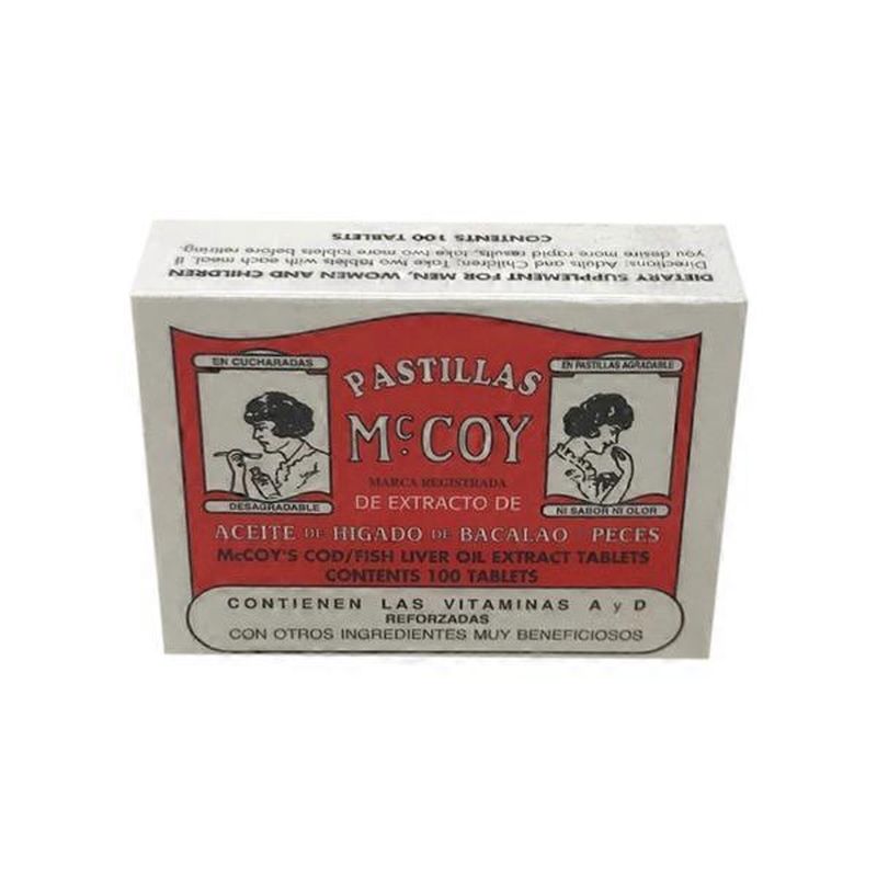 Pastillas McCoy McCOY'S COD/FISH LIVER OIL EXTRACT TABLETS (100 ct ...