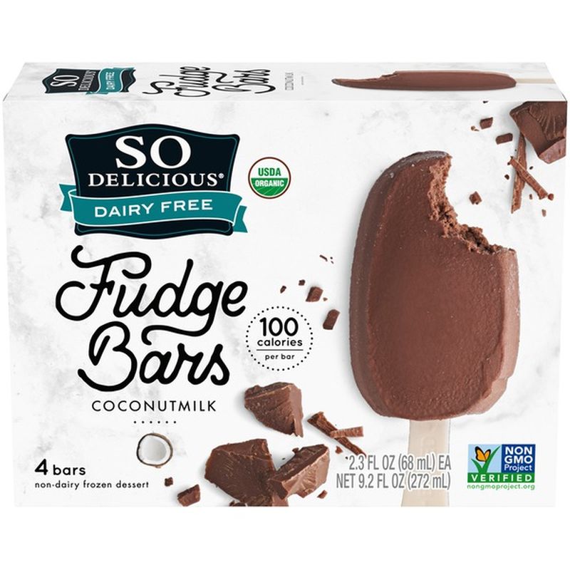 So Delicious Dairy Free Fudge Coconutmilk Frozen Dessert Bar (9.2 fl oz ...