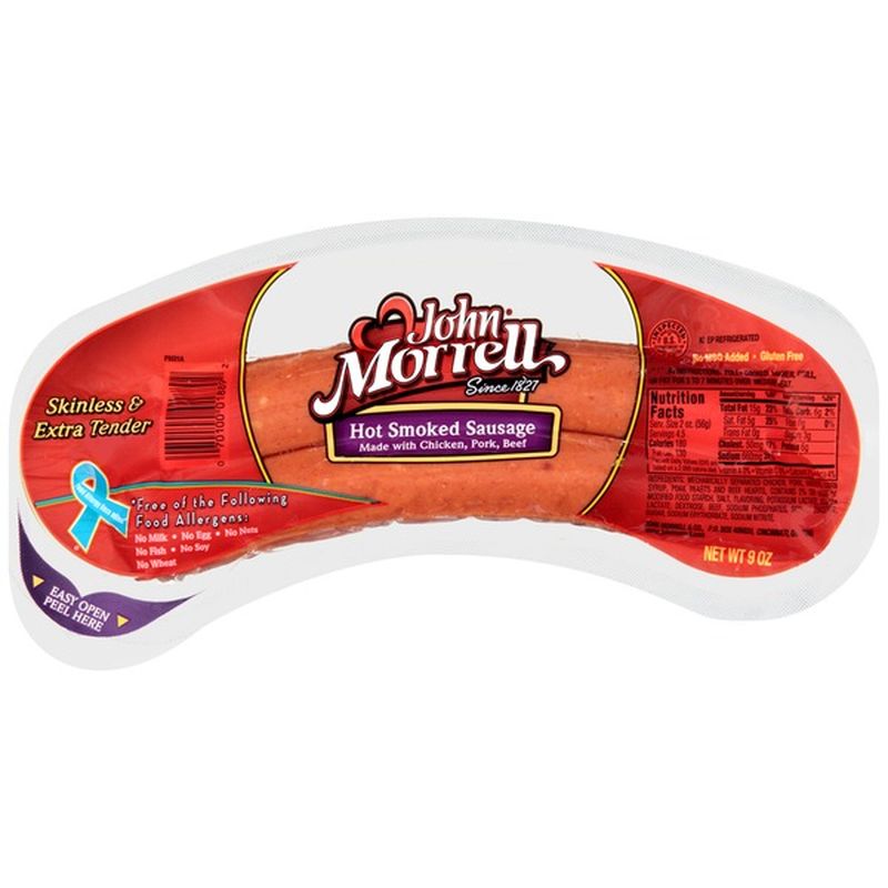 John Morrell Hot Smoked Sausage (9 oz) - Instacart