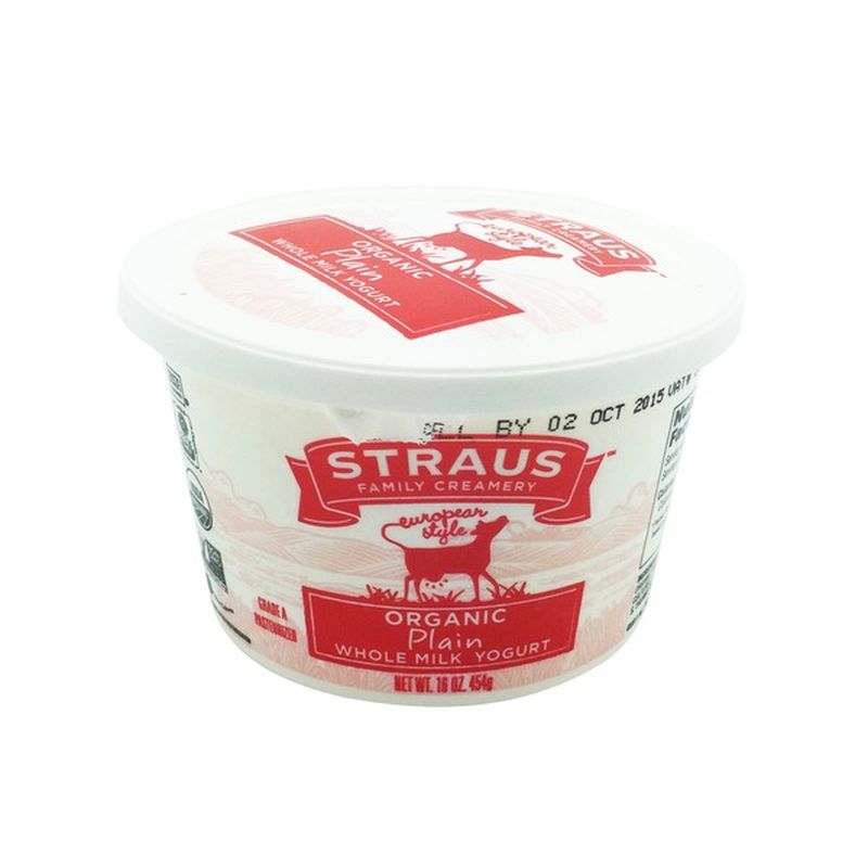 Straus Family Creamery Organic Whole Milk European Style Plain Yogurt ...