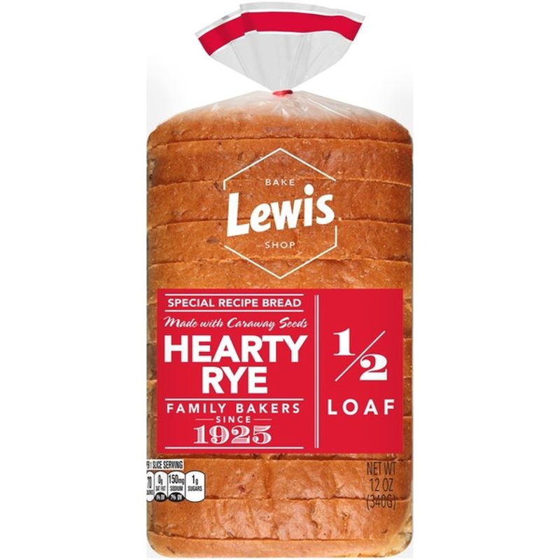Lewis Bread, Hearty Rye, 1/2 Loaf (12 oz) - Instacart