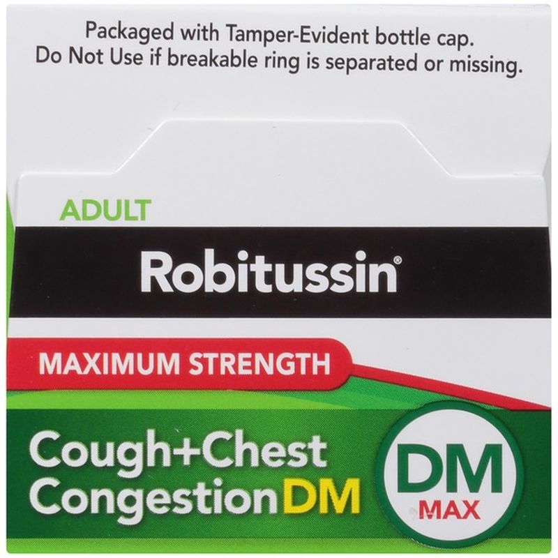 Robitussin Syrup Adult DM Max Maximum Strength Liquid Cough Suppressant ...