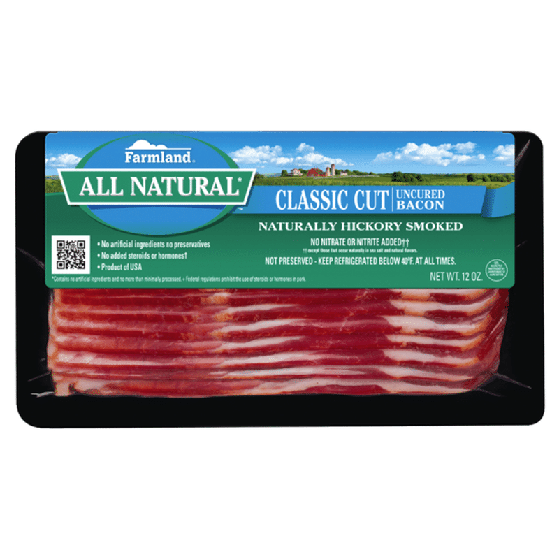 Farmland All Natural Classic Cut Uncured Bacon (12 oz) - Instacart