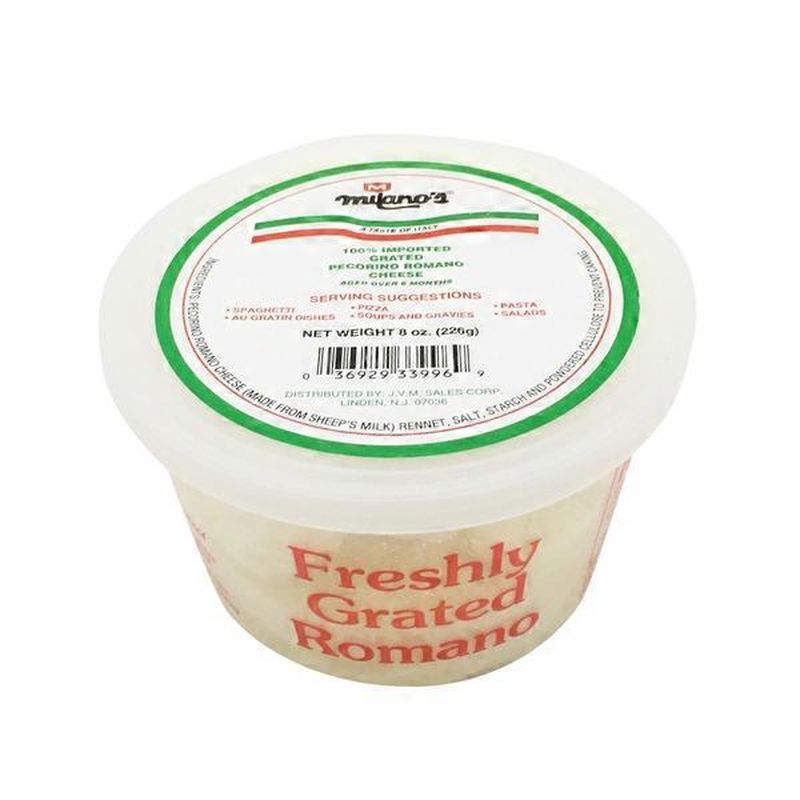 Milanos Imported Natural Grated Romano Cheese (8 oz) - Instacart