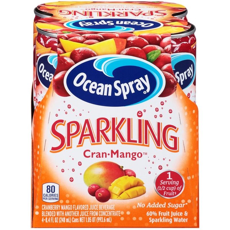 Ocean Spray Sparkling Cran-Mango Fruit Juice Drink (8.4 fl oz) - Instacart