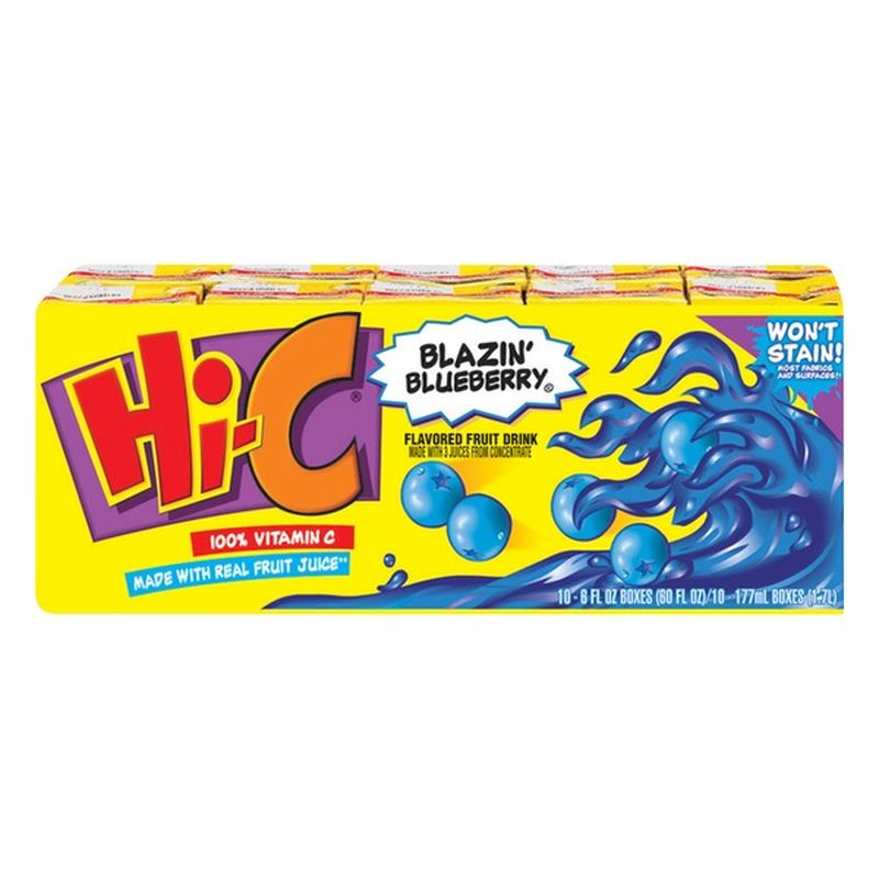 Hi-C Flavored Fruit Drink Blazin' Blueberry Boxes (6 fl oz) - Instacart