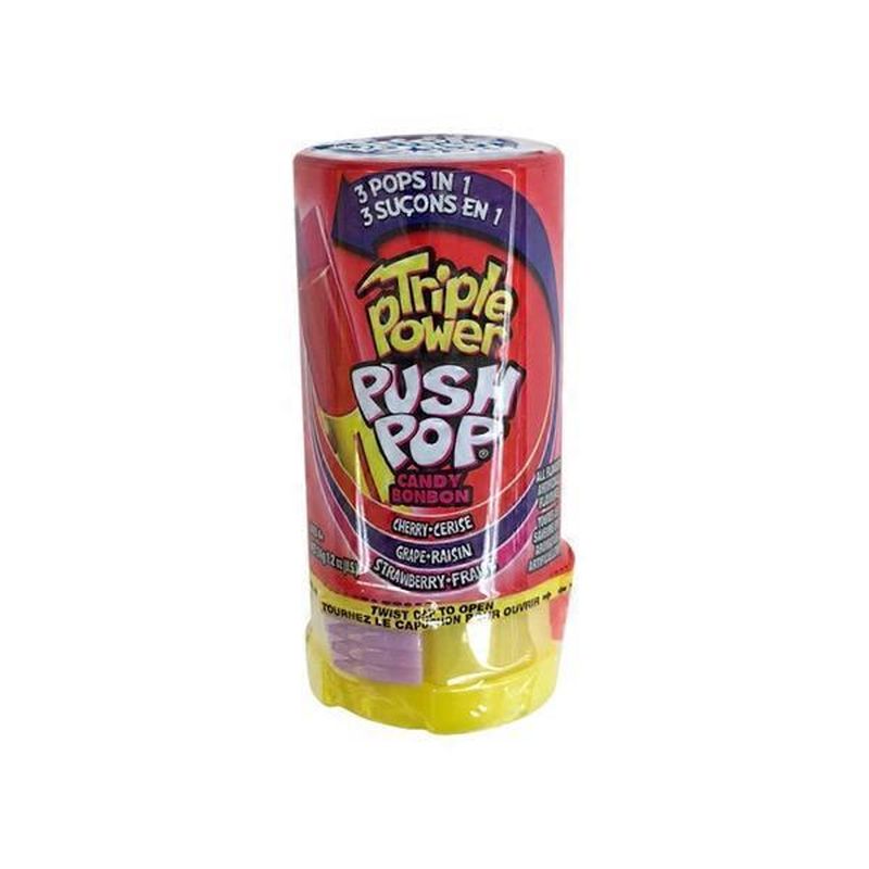 Push Pop Triple Power Candy Three-in-One Assorted Lollipops (0.06 lb ...