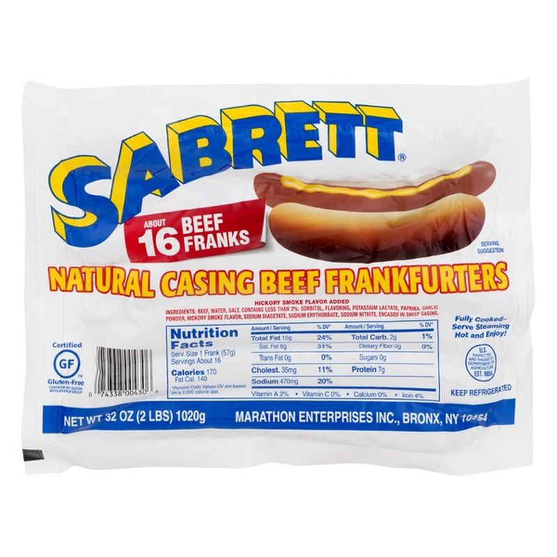 Sabrett Franks Beef (32 oz) - Instacart