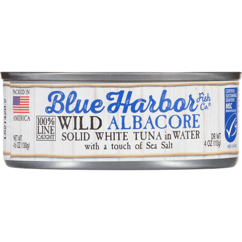 Blue Harbor Fish Co. Tuna in Water, Solid White, Wild Albacore (4.6 oz ...