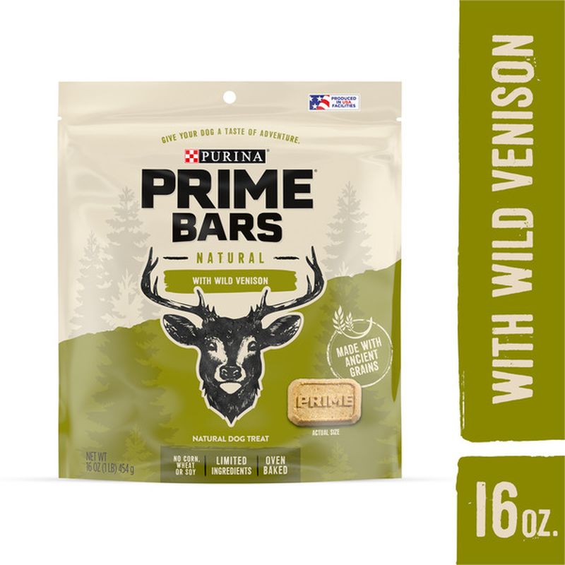 Purina Prime Bars Natural Baked Dog Biscuits, With Wild Venison (16 oz ...