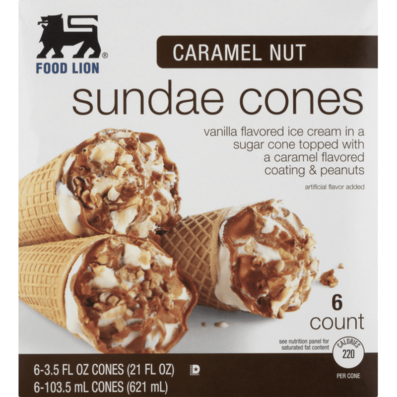 Food Lion Sundae Cones, Caramel Nut, Box (3.5 fl oz) - Instacart