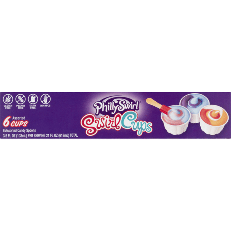 PhillySwirl Swirl Cups with Candy Spoons Assorted Frozen Dessert (3.5 ...