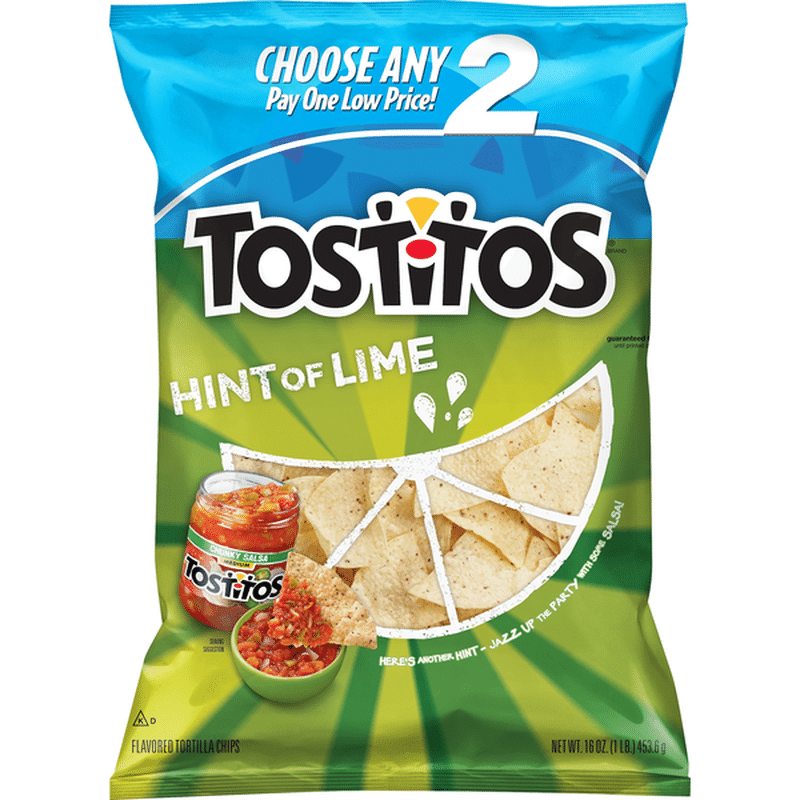 Tostitos Tortilla Chips, Hint of Lime (16 oz) - Instacart