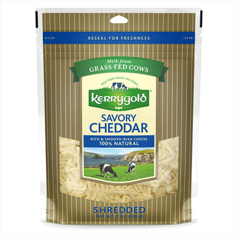 Kerrygold Grass-Fed Savory Irish Cheddar Shreds, (7 oz) - Instacart