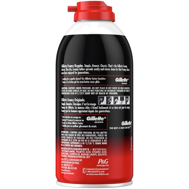 Gillette Foamy Regular Shave Cream (11 fl oz) - Instacart