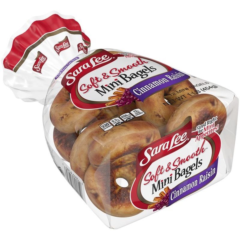 Sara Lee Soft & Smooth Cinnamon Raisin Mini Bagels (12 ct) - Instacart