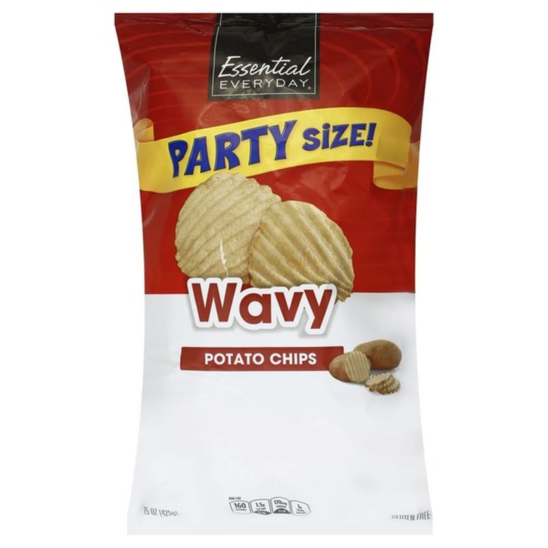 Essential Everyday Potato Chips, Wavy, Party Size! (15 oz) - Instacart
